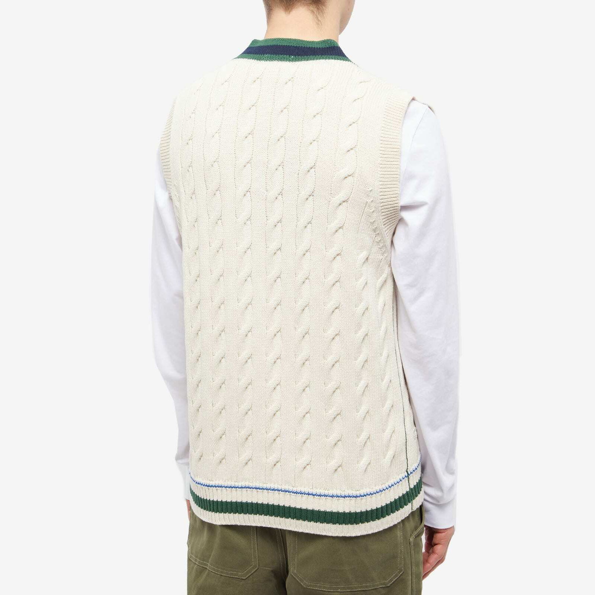 Lacoste Men's Robert Georges Cable Knit Vest in Lapland/Multi Lacoste