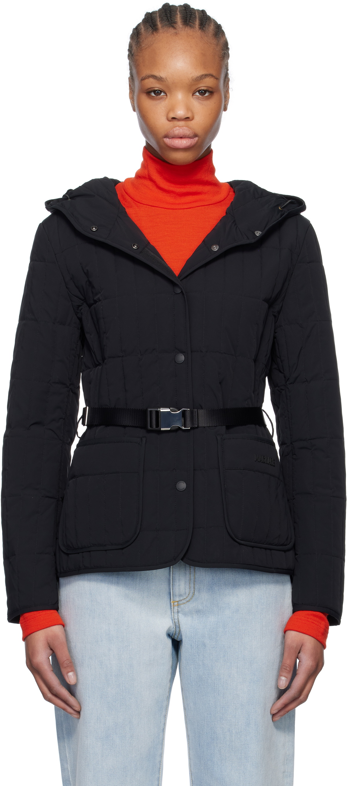 MACKAGE Black Raja Vertical Quilted Light Down Jacket Mackage