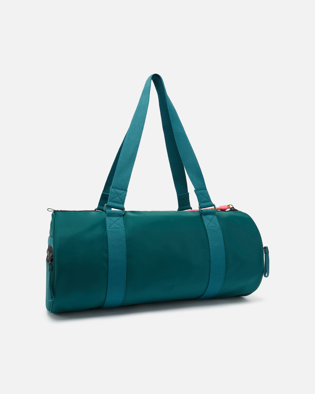 Pinko Recycled Fabric Travel Bag Teal Blue Block Color Pinko