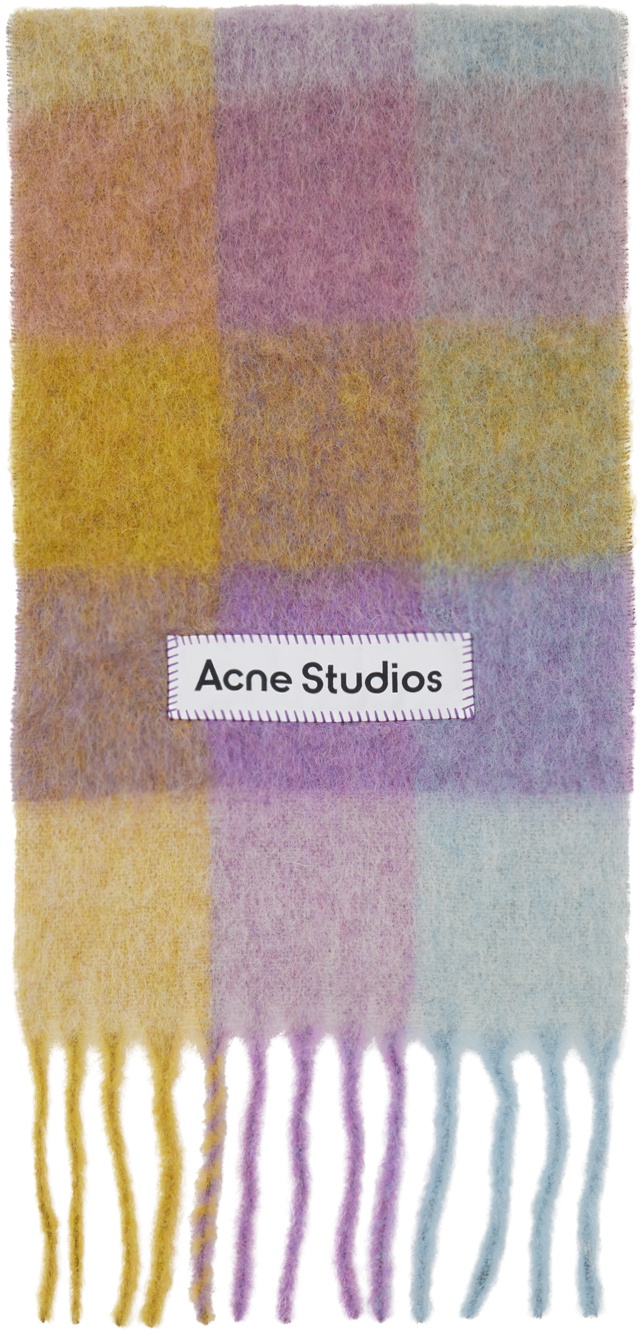 Acne Studios Multicolor Checked Scarf Acne Studios