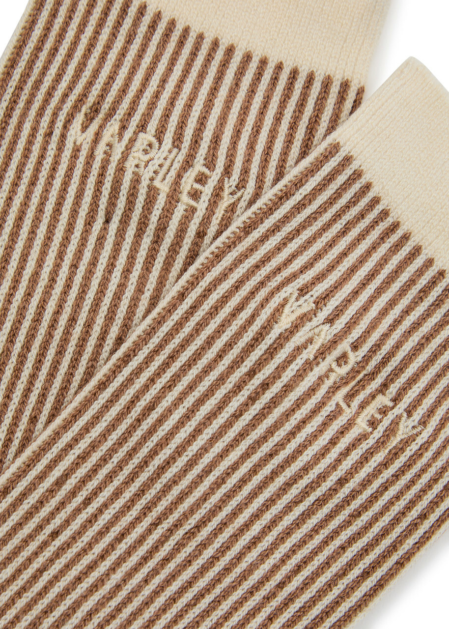Varley Ormand Striped Knit Socks Brown Varley