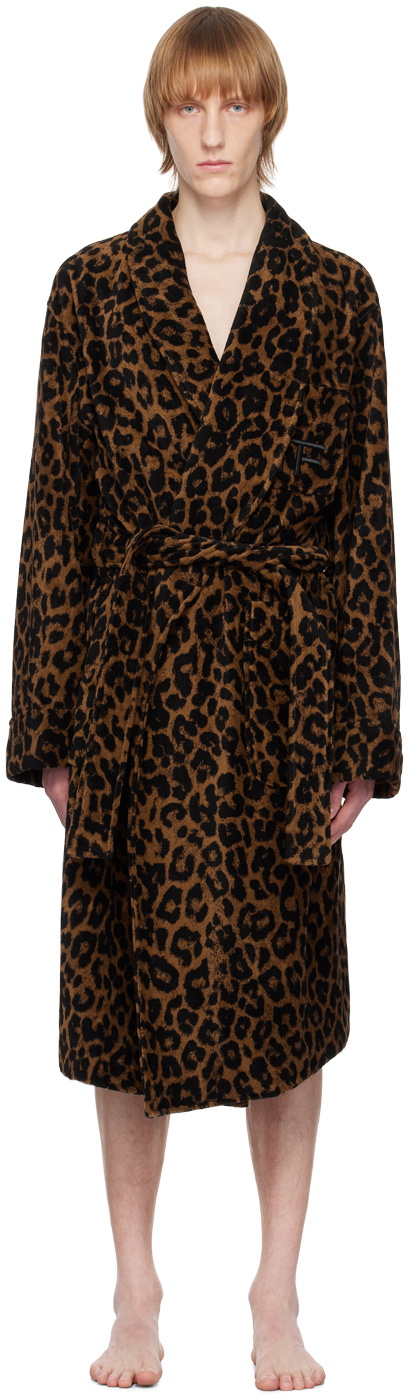 TOM FORD Brown & Black Leopard Robe TOM FORD