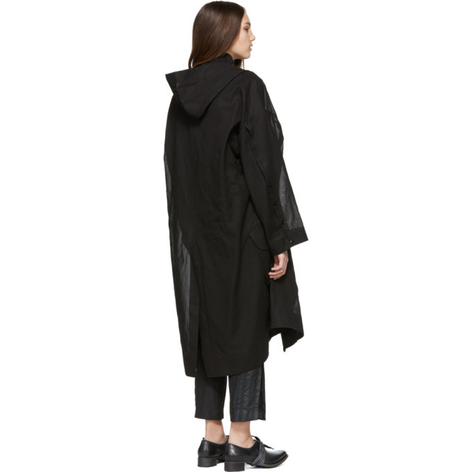 Yohji Yamamoto Black Ripstop Open Sleeve Coat Yohji Yamamoto