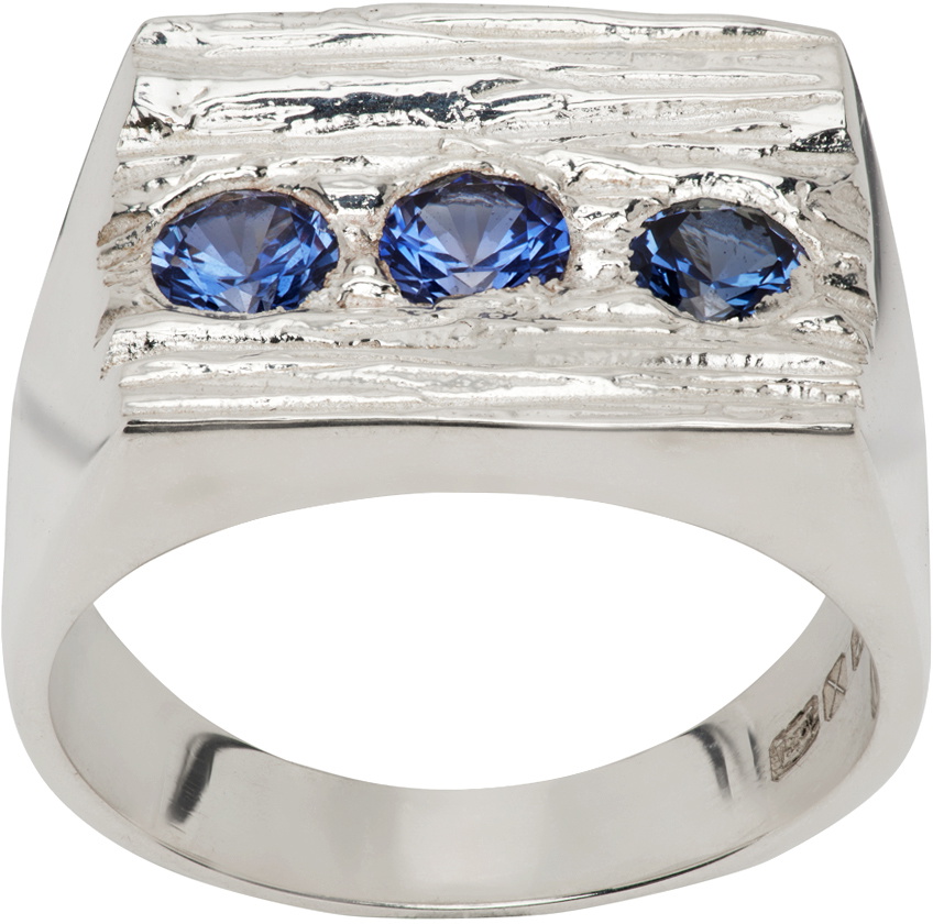 Bleue Burnham Silver & Blue Signet Ring Bleue Burnham