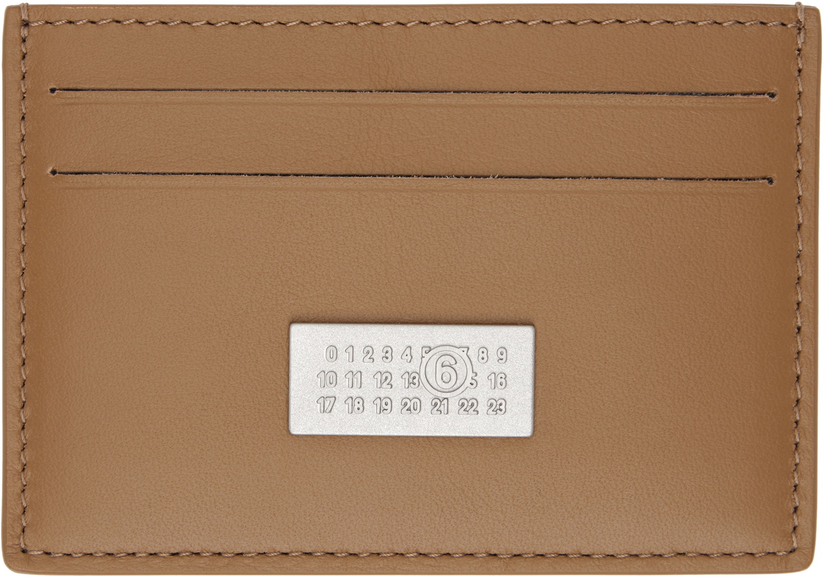 MM6 Maison Margiela Tan Leather Card Holder MM6 Maison Margiela