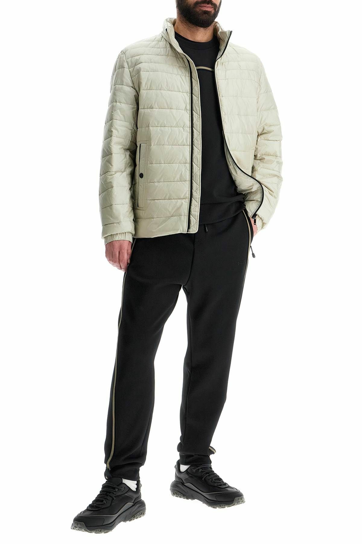 BOSS light beige quilted jacket with zip Beige BOSS