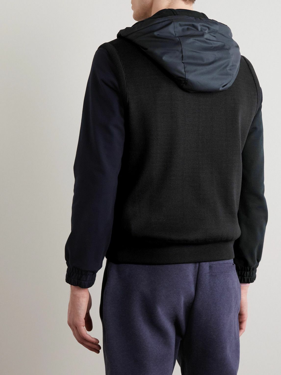 Kiton - Slim-Fit Panelled Quilted Shell and Cotton-Blend Hooded Gilet ...