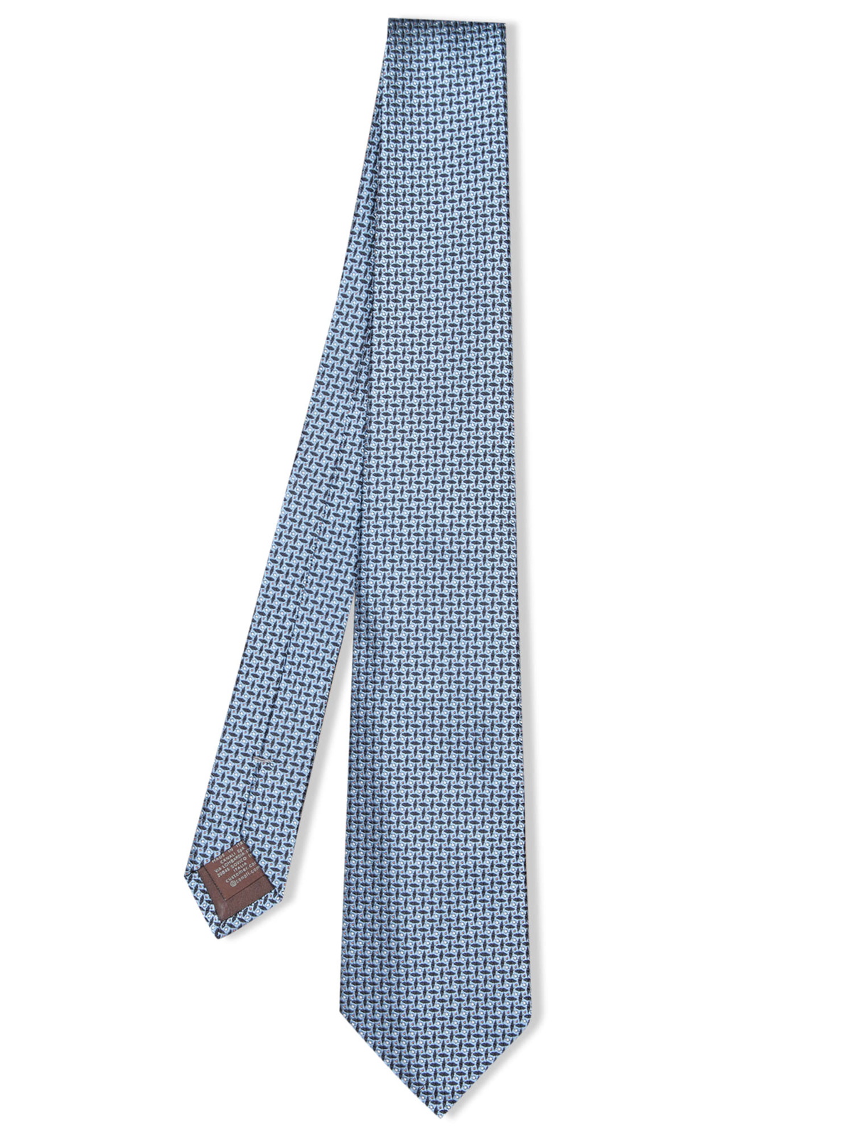 Canali Mini Geometric Pattern Blue/light Blue Tie Canali