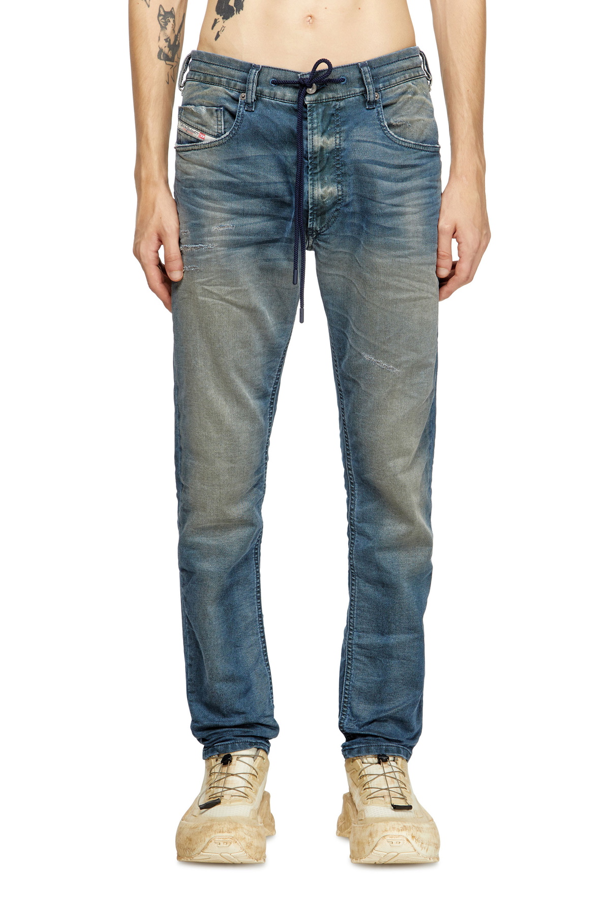 Diesel Regular 2032 D-Krooley Joggjeans - Jeans Mens in Blue Diesel