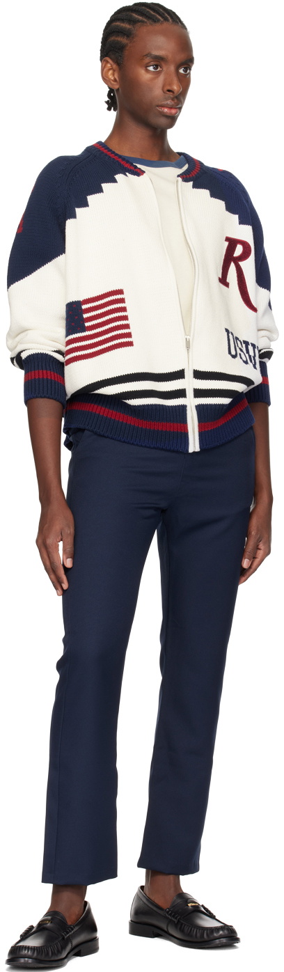 Rhude White & Blue Raglan T-Shirt Rhude