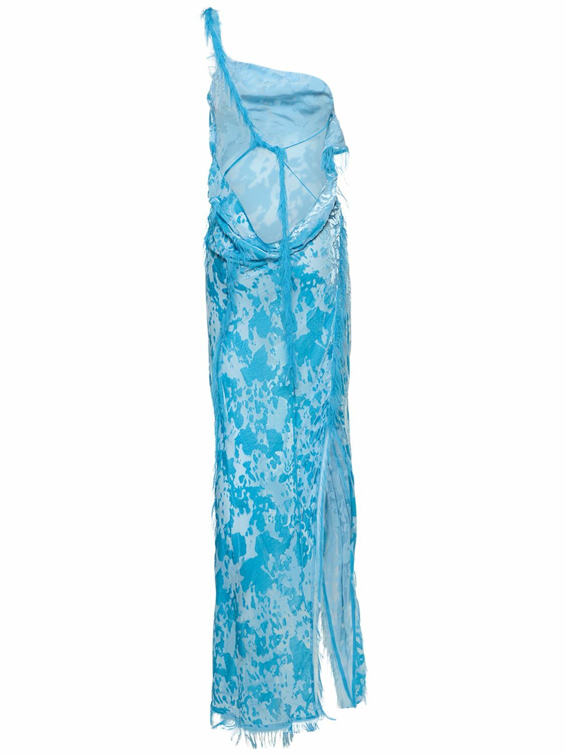 ACNE STUDIOS - Devoré Fringed Asymmetric Long Dress Acne Studios