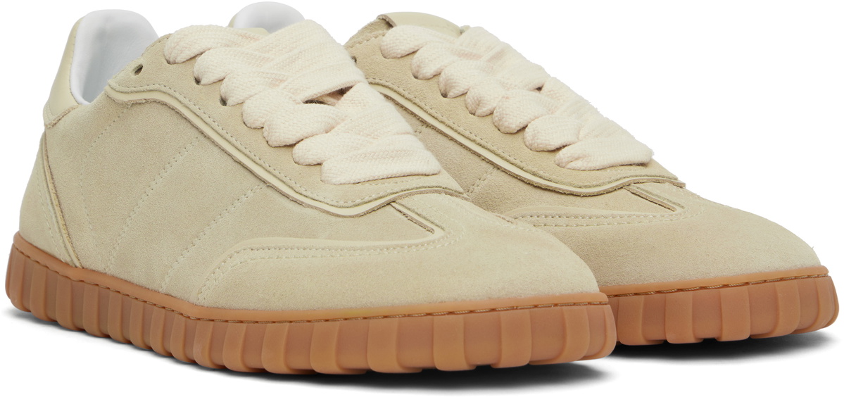 AMI Paris Beige Leather Low Top Step Sneakers AMI
