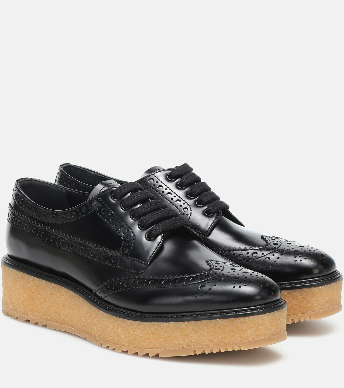 Prada Leather platform brogues Prada