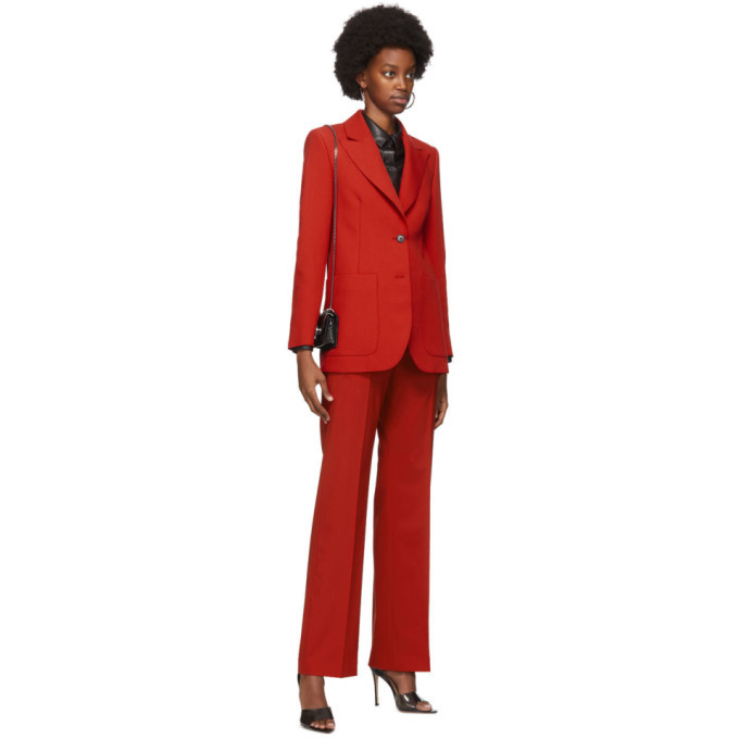 MSGM Red Wool Trousers MSGM
