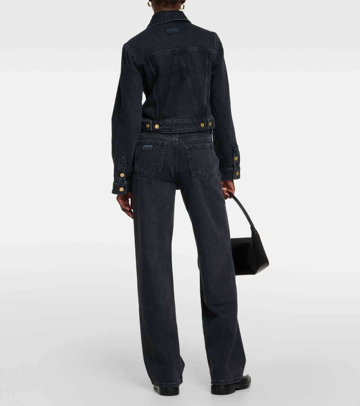Ganni Cropped denim jacket GANNI