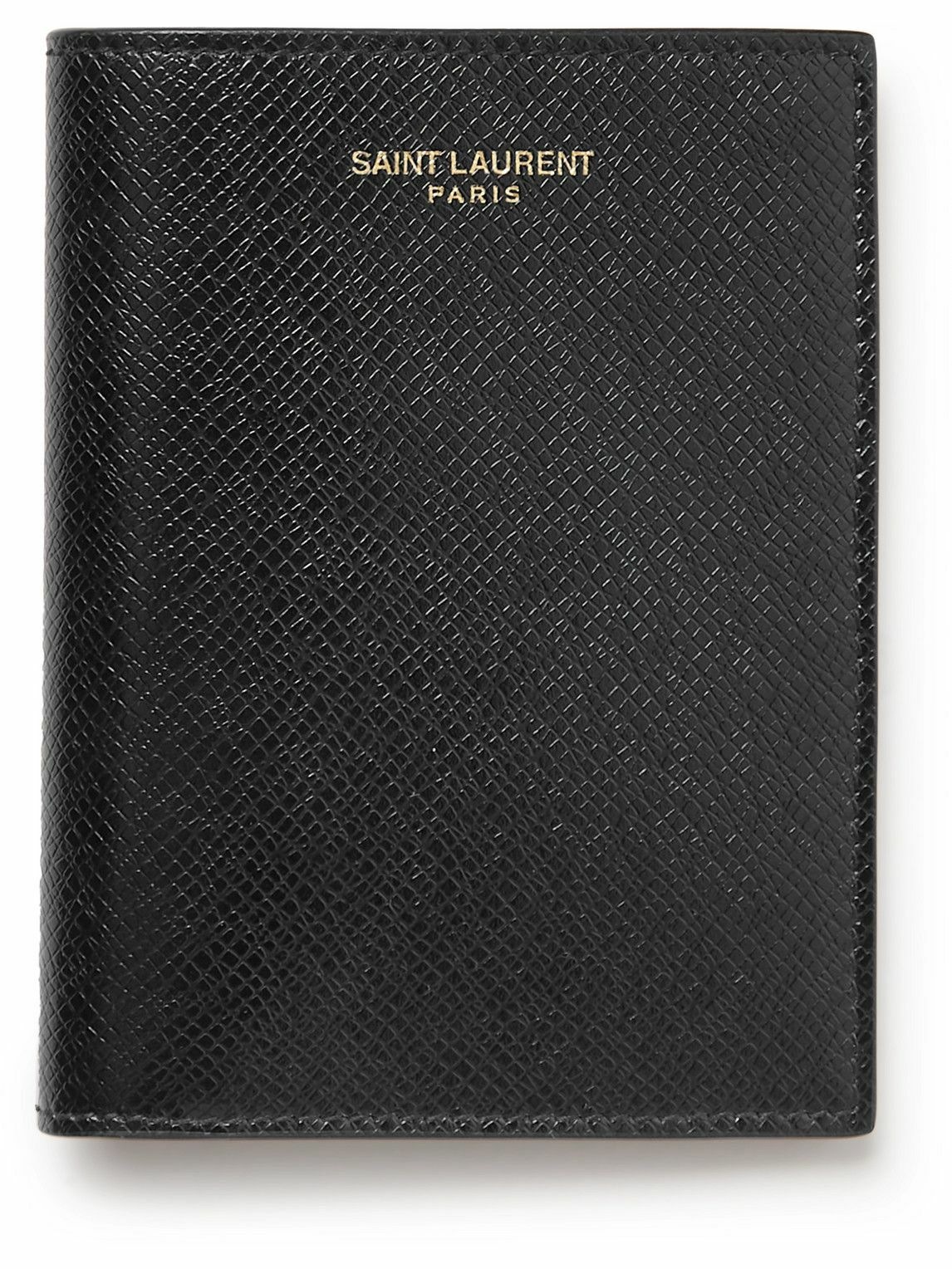 SAINT LAURENT - Cross-Grain Leather Bifold Wallet Saint Laurent