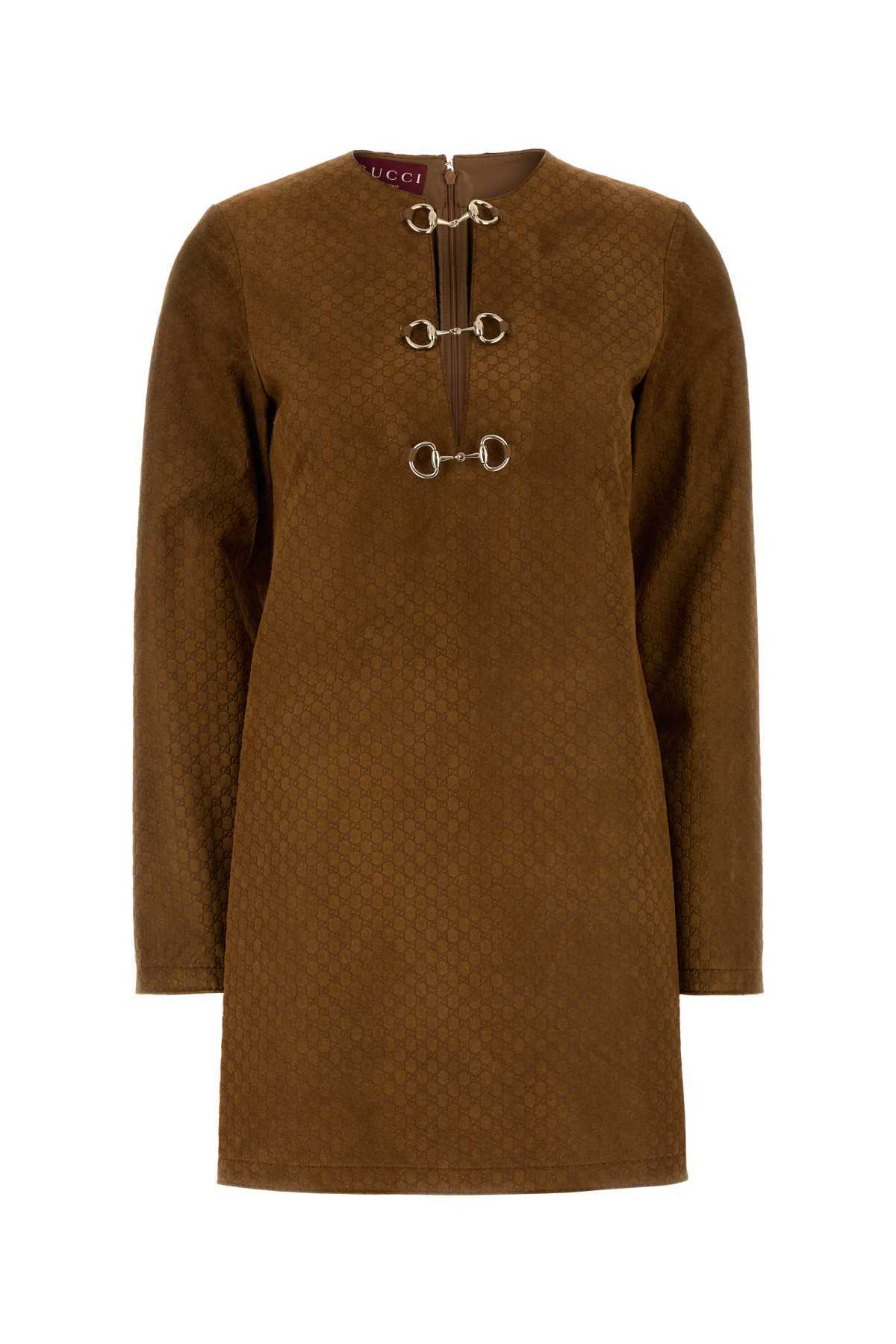 Gucci Brown Suede Dress Gucci