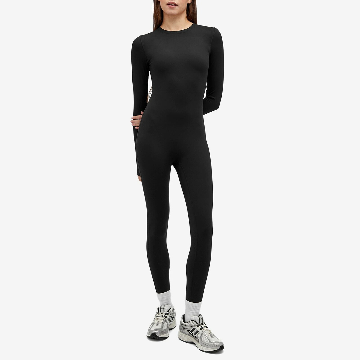 Adanola Women's Ultimate Long Sleeve Unitard in Black Adanola
