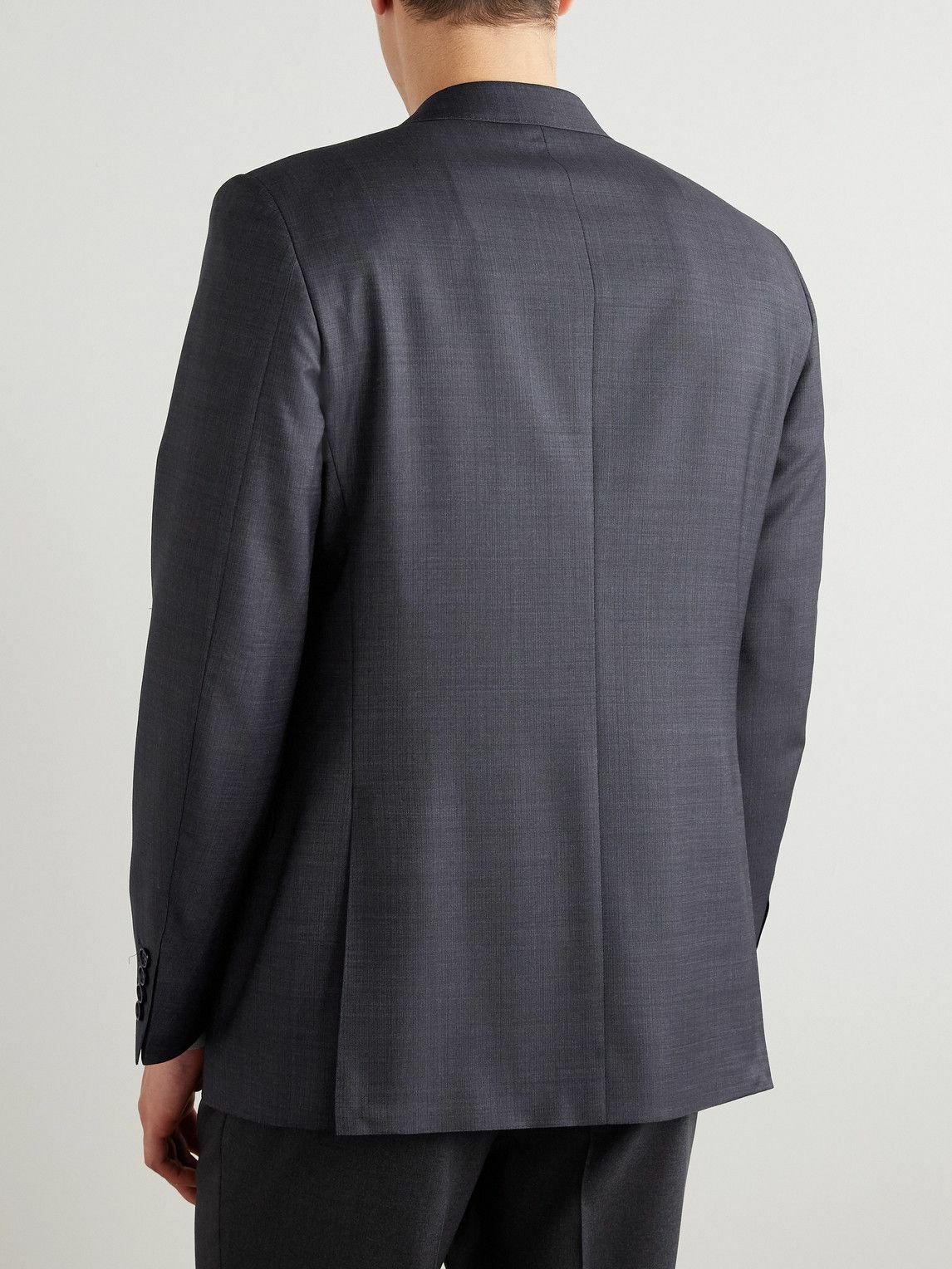 Canali - Super 130s Slim-Fit Checked Wool Suit Jacket - Blue Canali