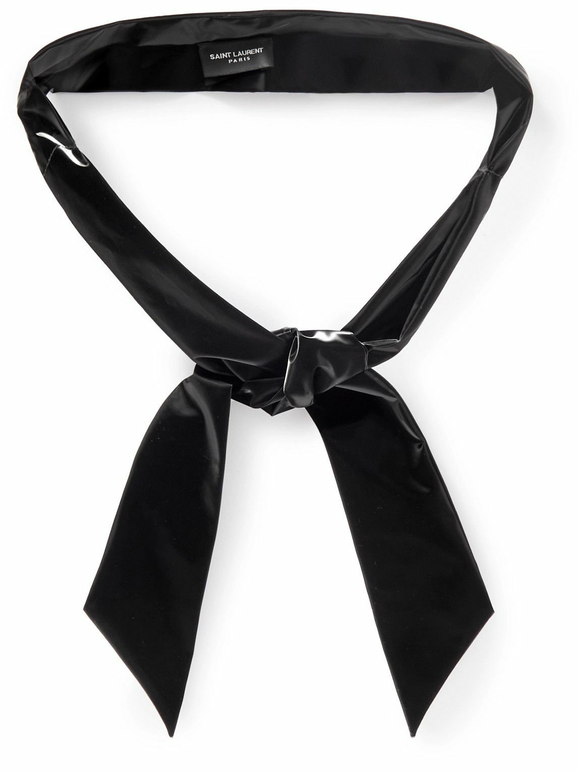 SAINT LAURENT - Velvet-Effect Shell Tie - Black Saint Laurent