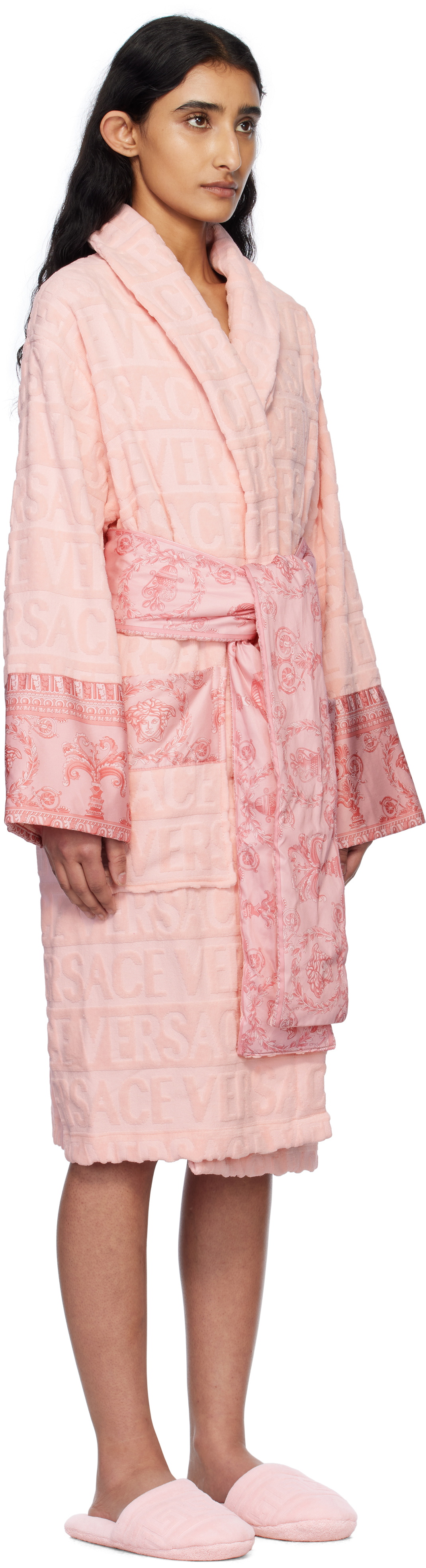 Versace Underwear Pink 'I Heart Baroque' Bathrobe Versace Underwear