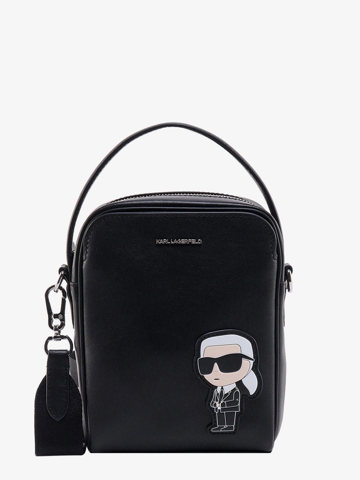 Karl Lagerfeld Leather Shoulder Bag With Iconic Karl Patch Karl Lagerfeld