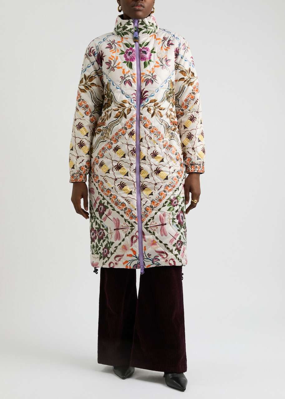 Farm Rio Winter Garden Reversible Floral-print Shell Jacket Green Farm Rio