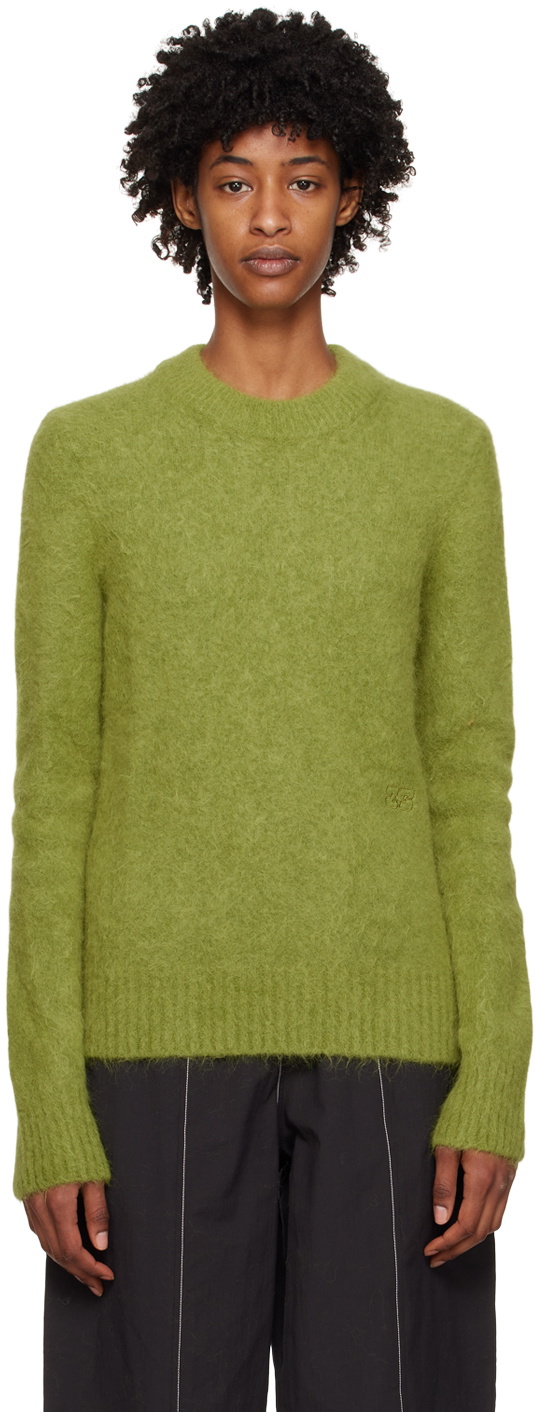 GANNI Green Crewneck Sweater GANNI