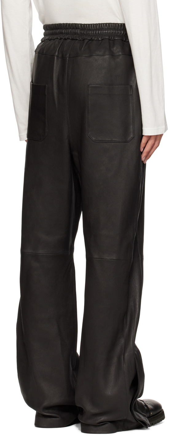 FREI-MUT Black Plectrum Leather Pants FREI-MUT