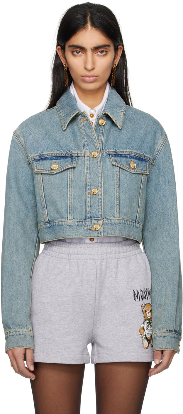 Moschino Blue Teddy Denim Jacket Moschino