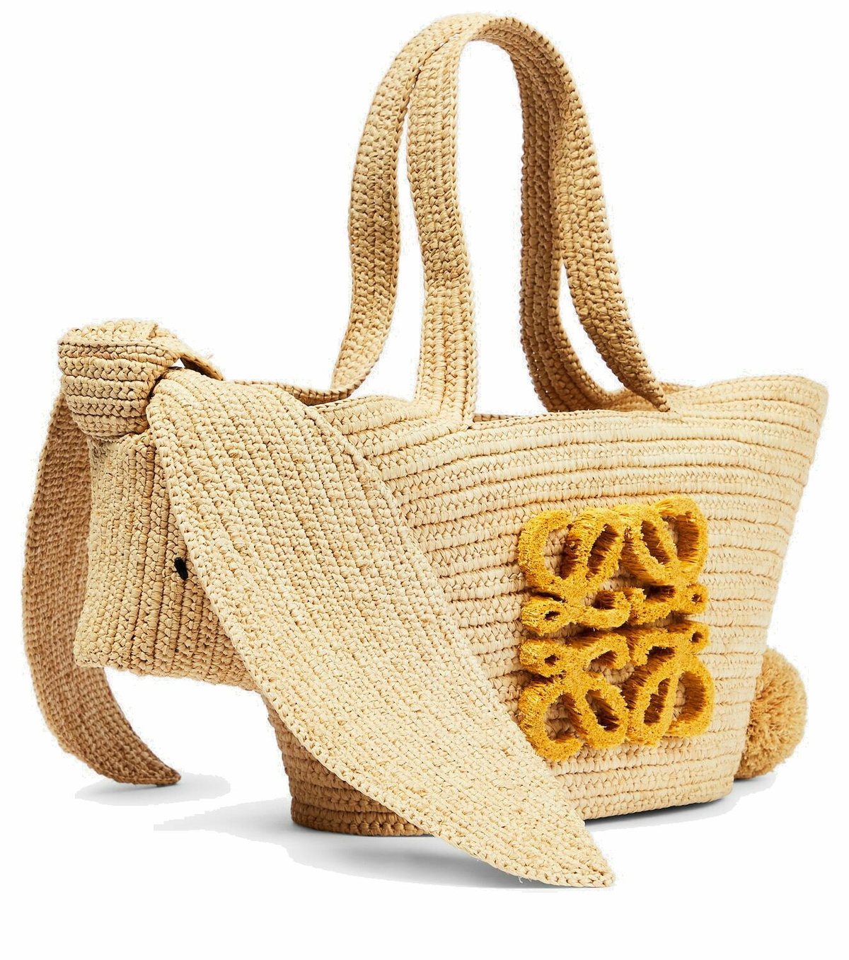 Loewe - Bunny Basket Small raffia tote bag Loewe
