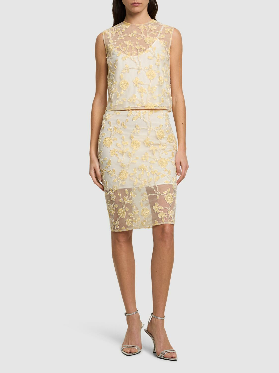ROTATE Volia Flower Beaded Top ROTATE Birger Christensen
