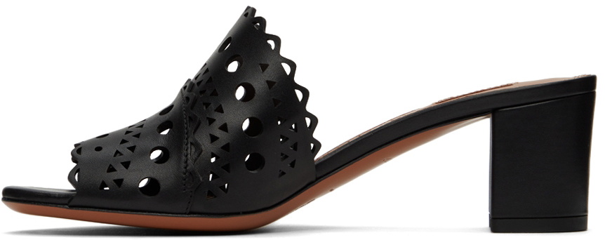 ALAÏA Black Vienne Mule Heeled Sandals ALAÏA
