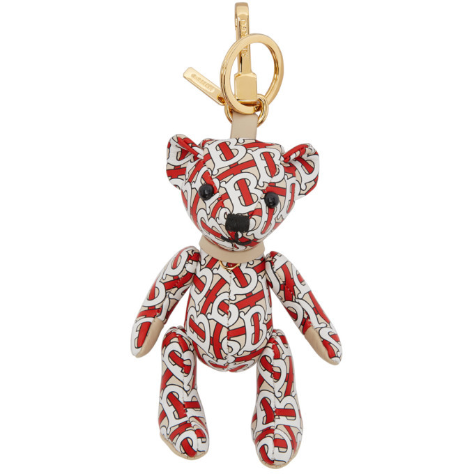 Burberry Red Leather Monogram Thomas Keychain Burberry