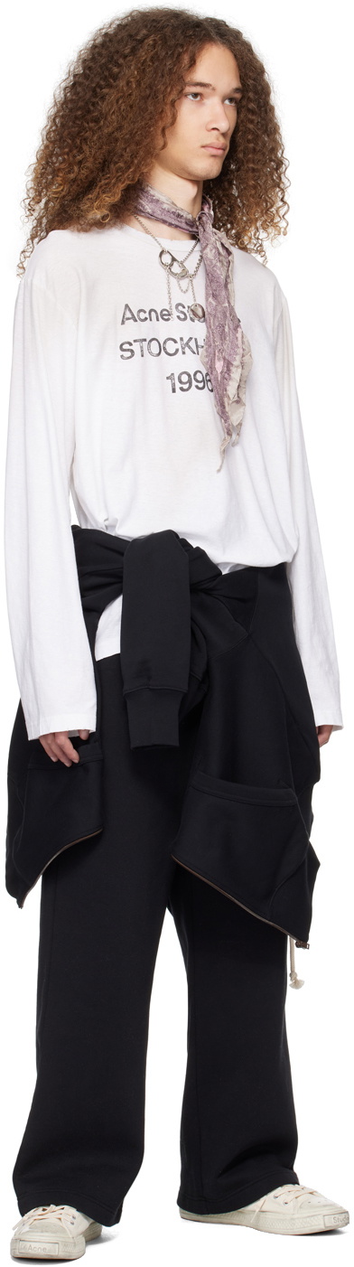 Acne Studios White Faded Long Sleeve T-Shirt Acne Studios