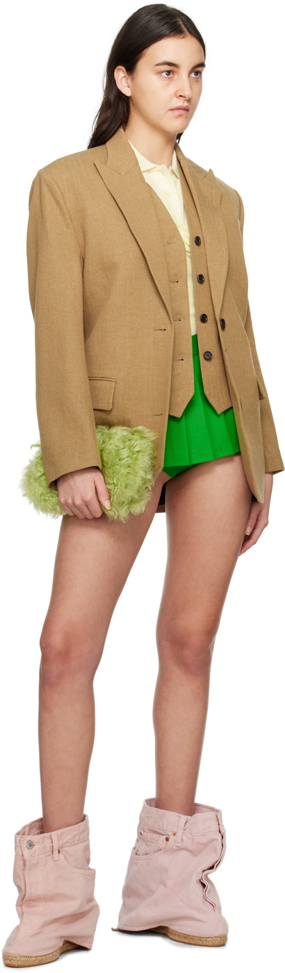 Pushbutton SSENSE Exclusive Green Pleated Skort Pushbutton