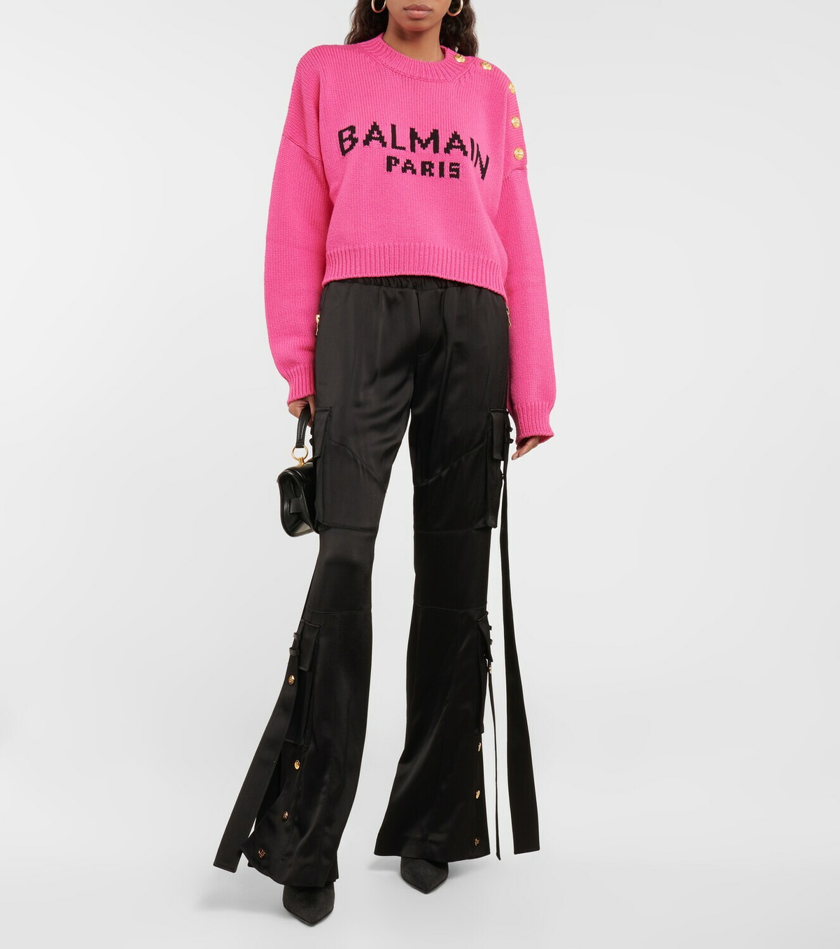 Balmain - Logo intarsia wool-blend sweater Balmain