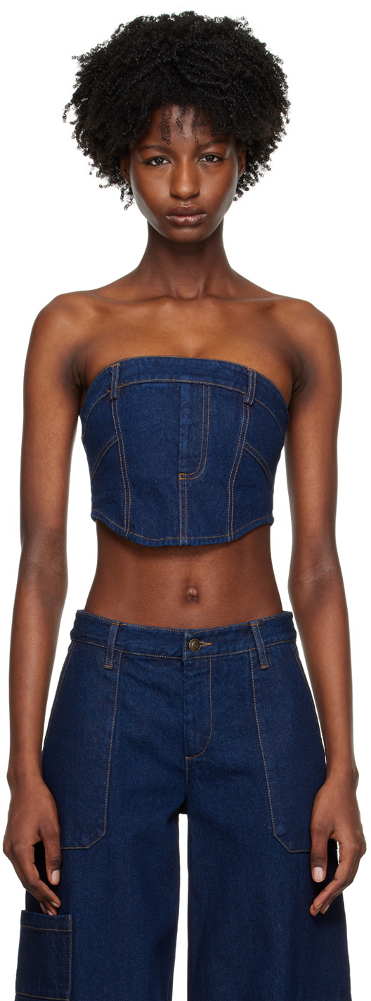 BEC + BRIDGE Blue Roxanne Corset Top BEC + BRIDGE