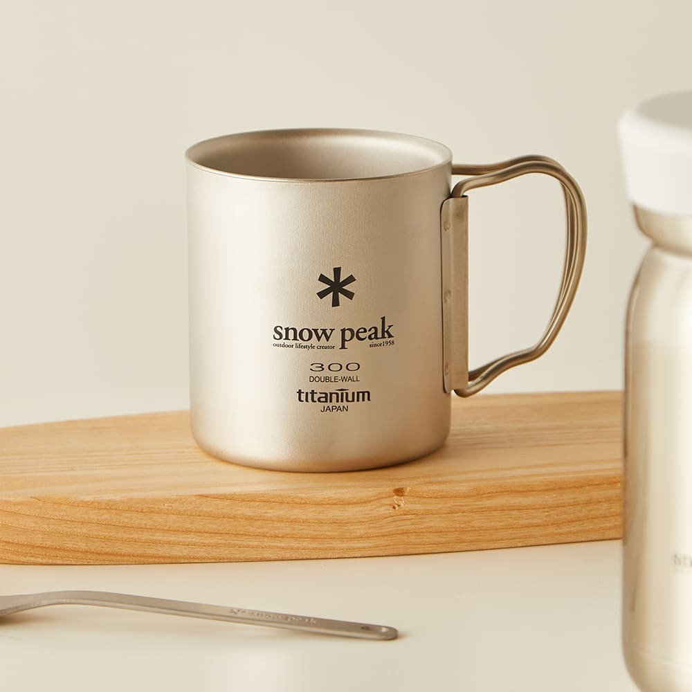 Snow Peak Titanium Double Wall Cup - 300ml in Silver Snow Peak