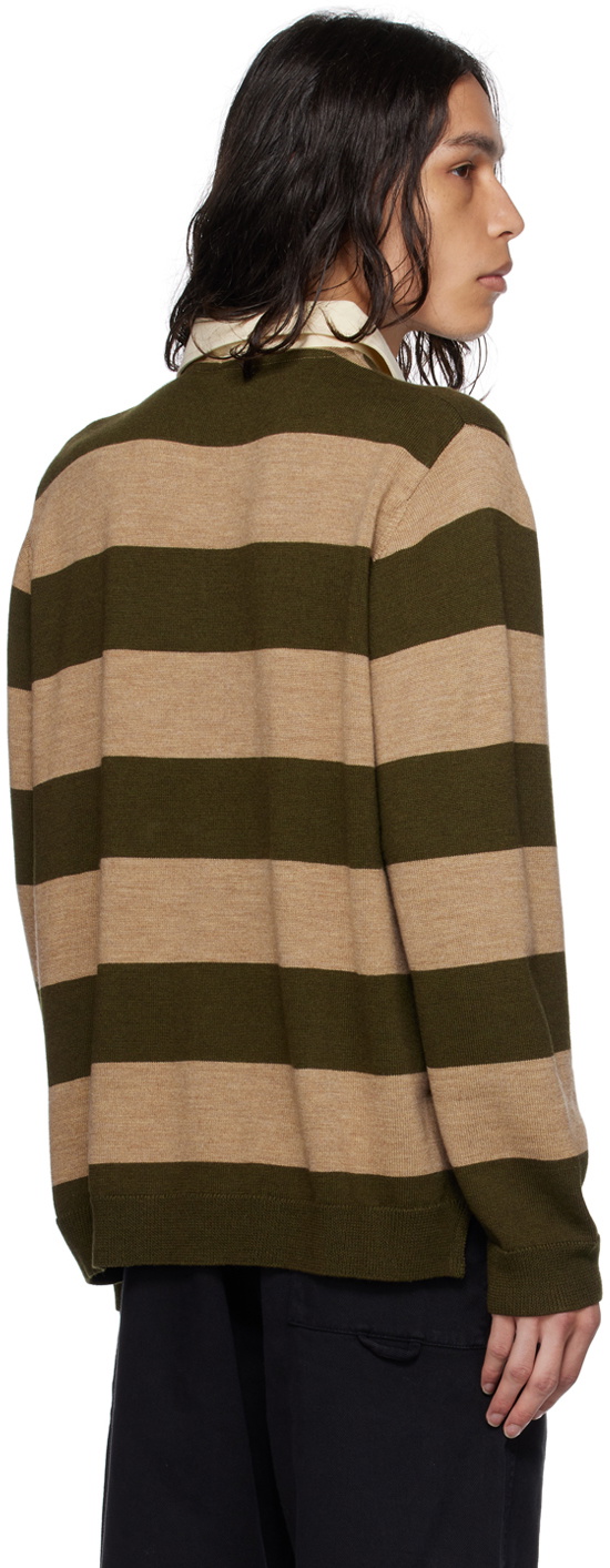 YMC Green & Beige JJ Rugby Polo YMC