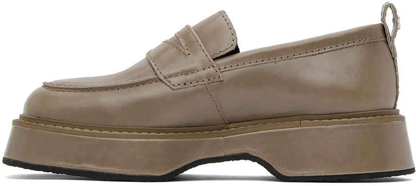 AMI Paris Brown Square Toe Loafers AMI