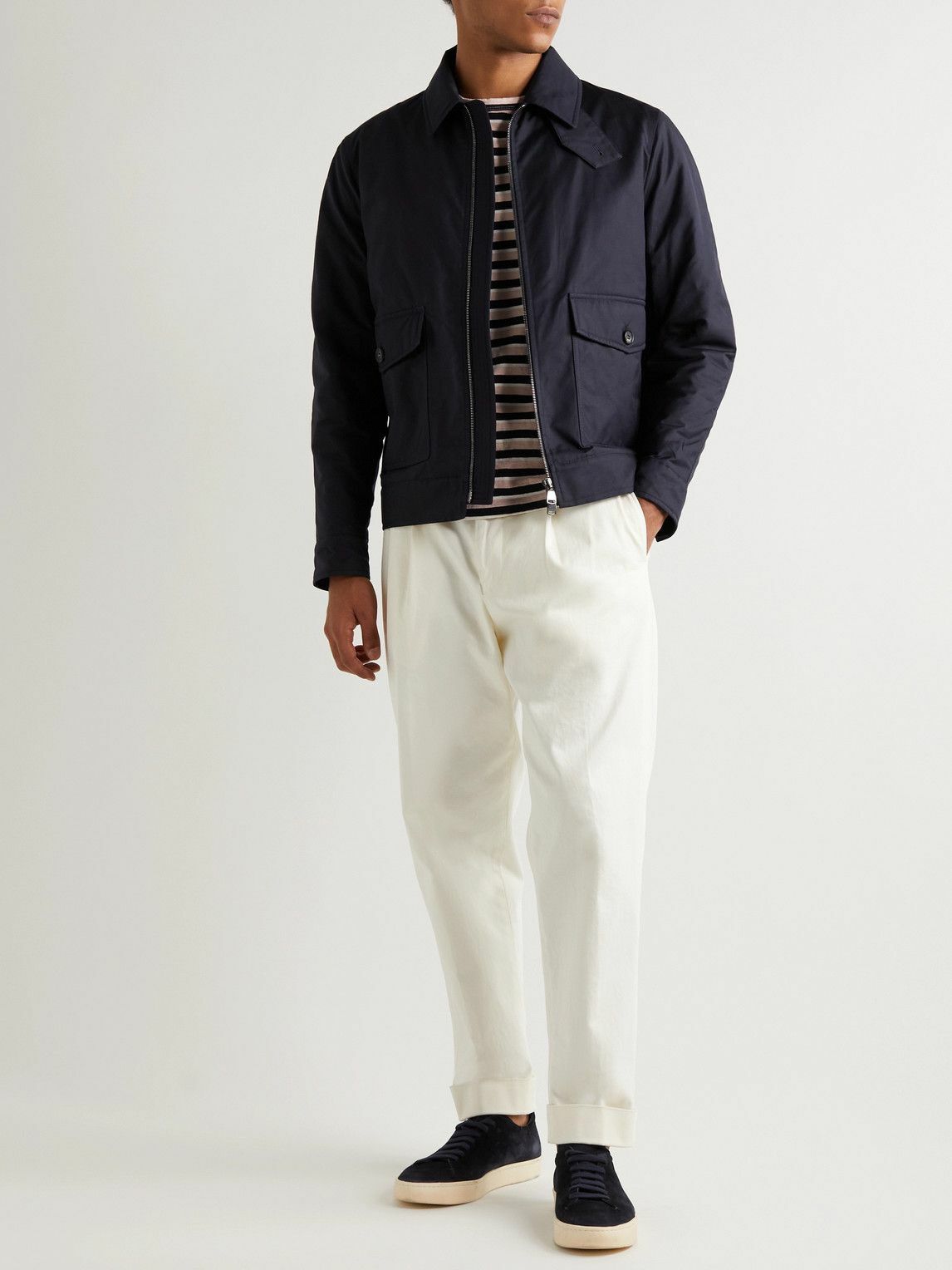 Valstar - Organic Cotton-Blend Twill Bomber Jacket - Blue Valstarino