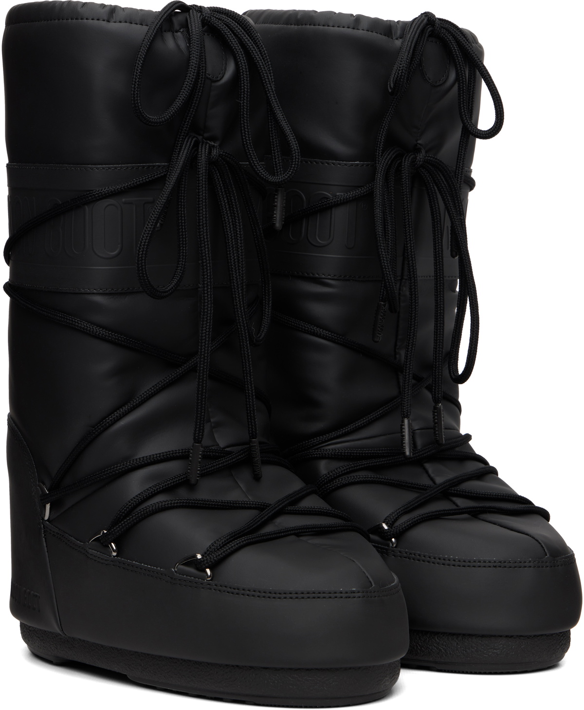 Moon Boot Black Icon Rubber Boots Moon Boot
