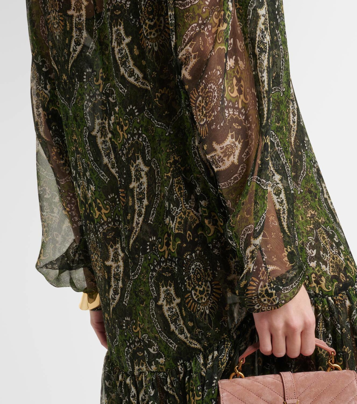 Saint Laurent Paisley silk crepon maxi dress Saint Laurent