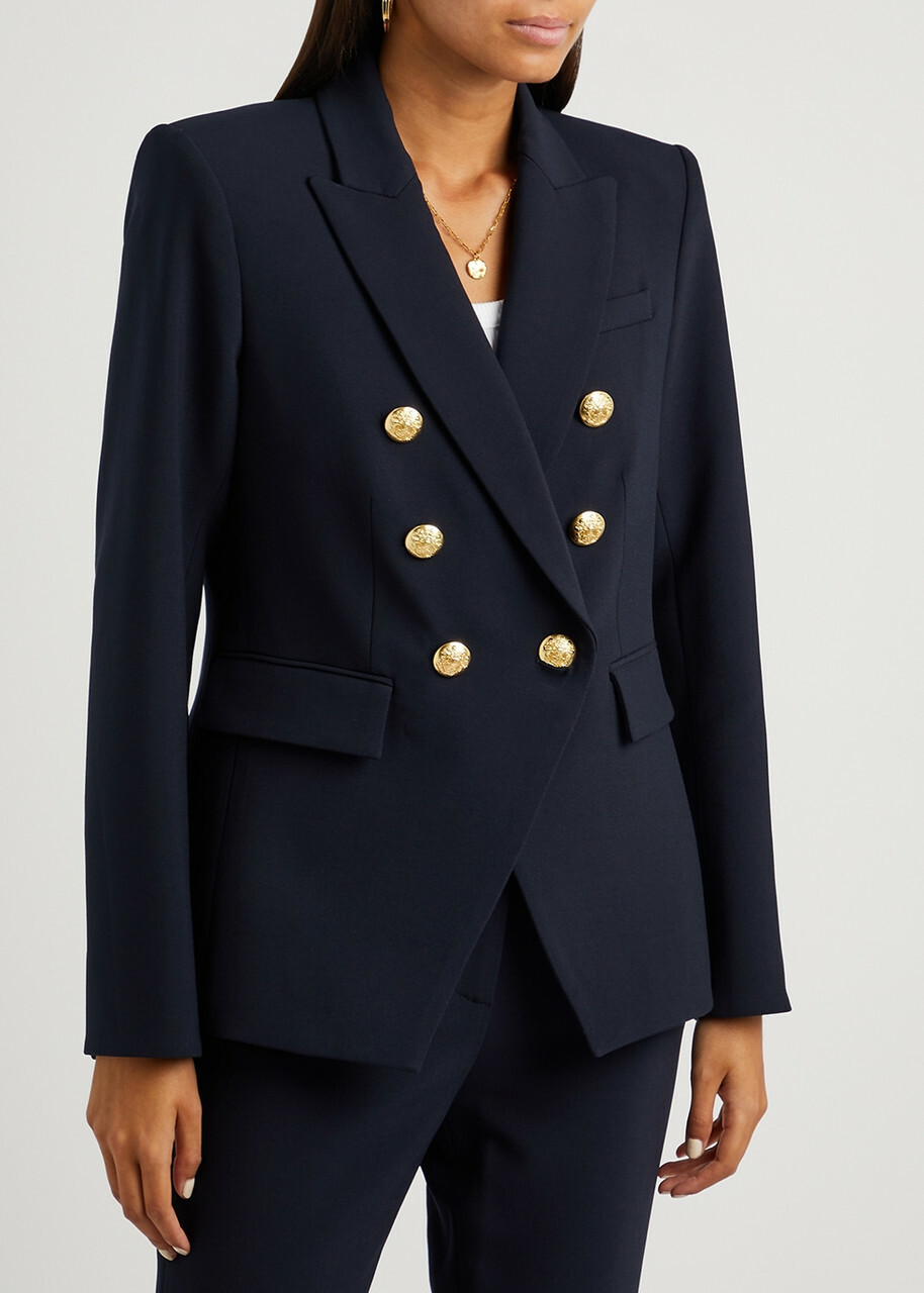 Veronica Beard Miller Dickey Crepe Blazer Navy Veronica Beard