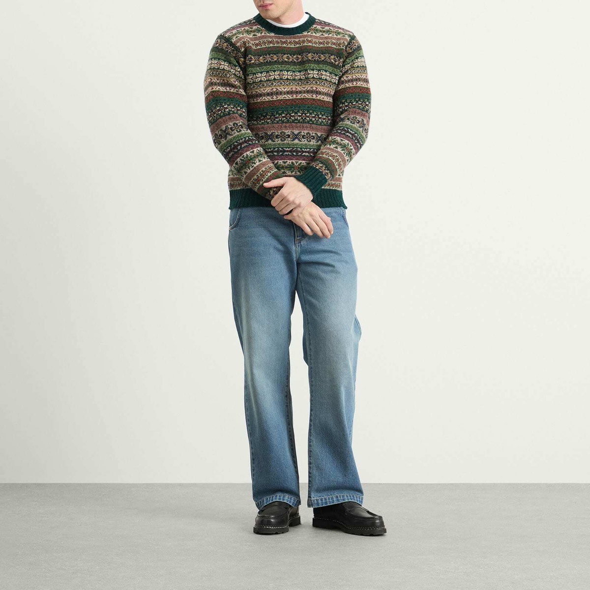 Jamieson's of Shetland Men's Jamiesons of Shetland Fair Isle Crew Knit ...