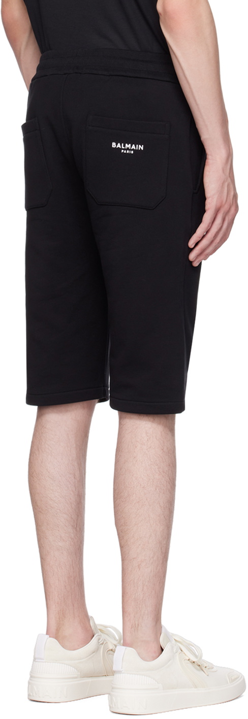 Balmain Black Flocked Shorts Balmain