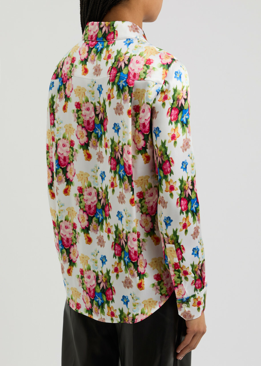 Loewe Floral-print Silk-satin Blouse Multi Print Loewe