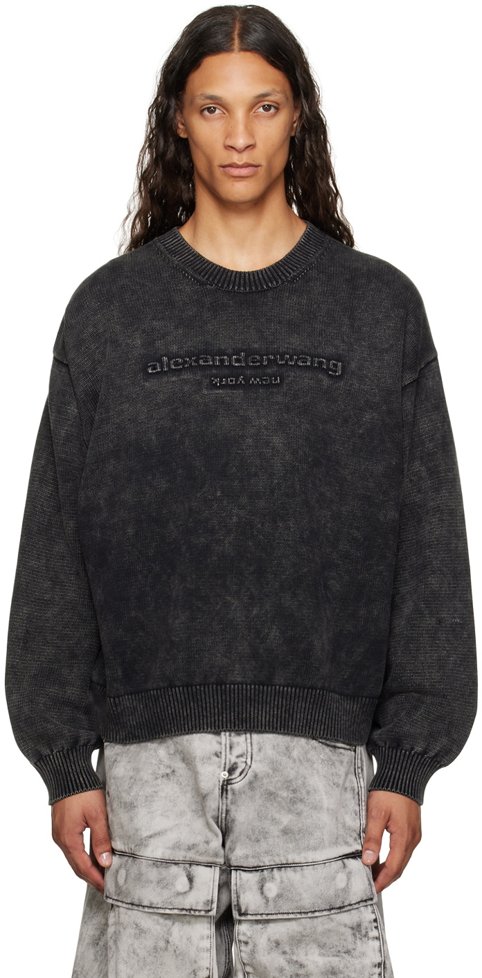 Alexander Wang Black Oversize Logo Sweater Alexander Wang