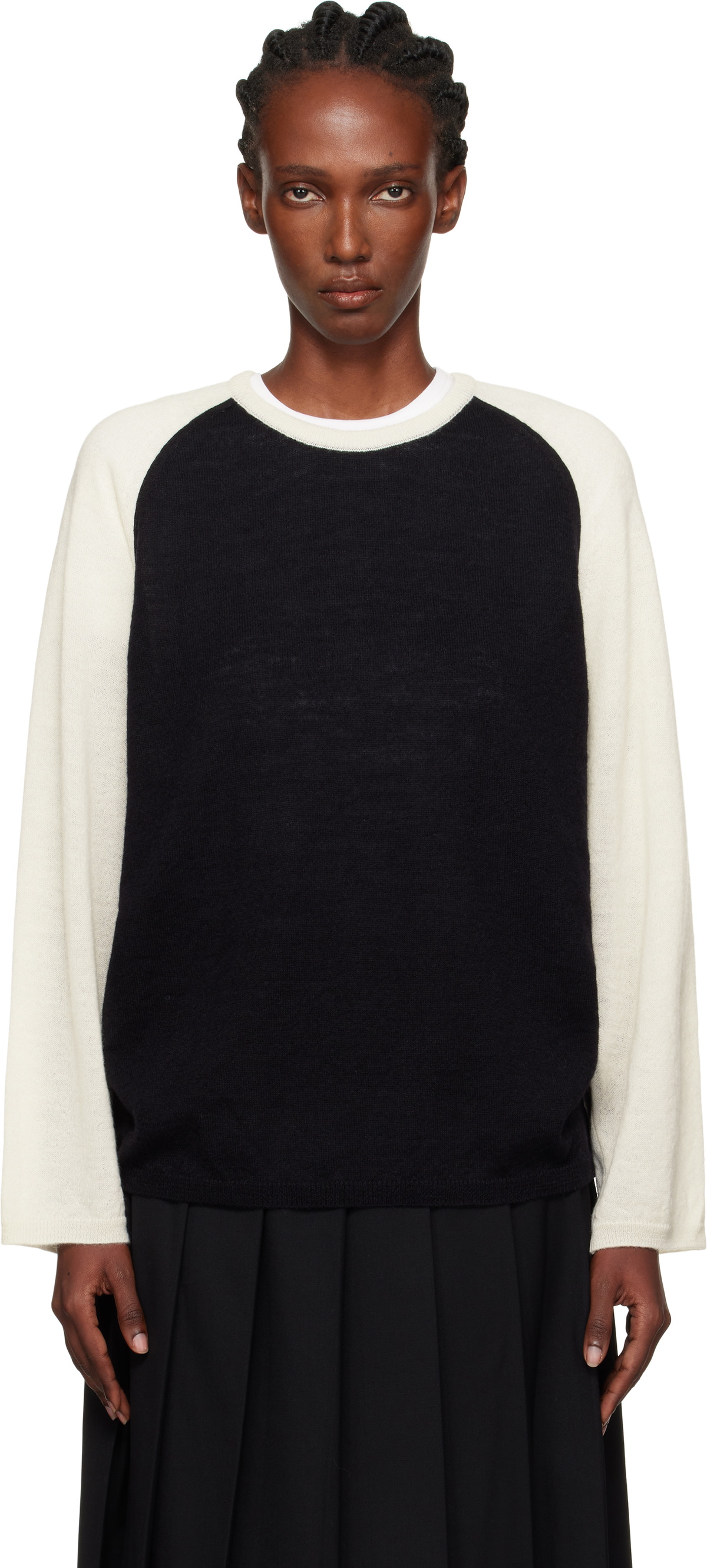 Nothing Written Black & Off-White Palie Raglan Pullover Sweater NOTHING ...